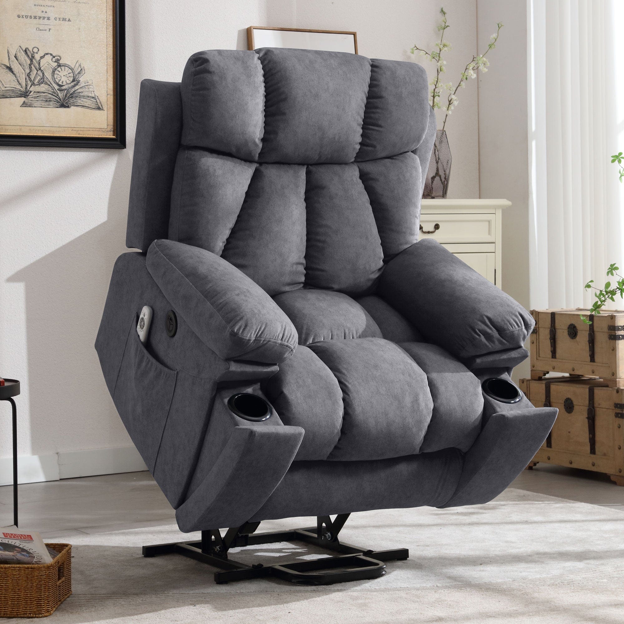JONPONY Power Lift Recliner Chairs with Massage and Heat,Heavy Duty Re